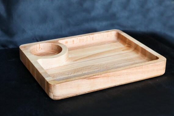 Rectangular Shaped Snack Tray/tray With Round Section/serving - Etsy