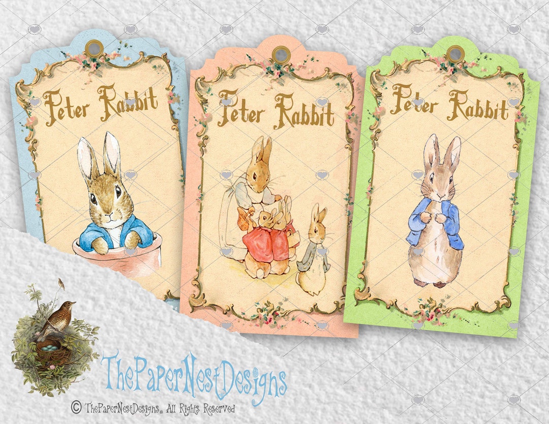 Peter Rabbit Tags, Beatrix Potter Tags, Printable Tags, Peter Rabbit ...
