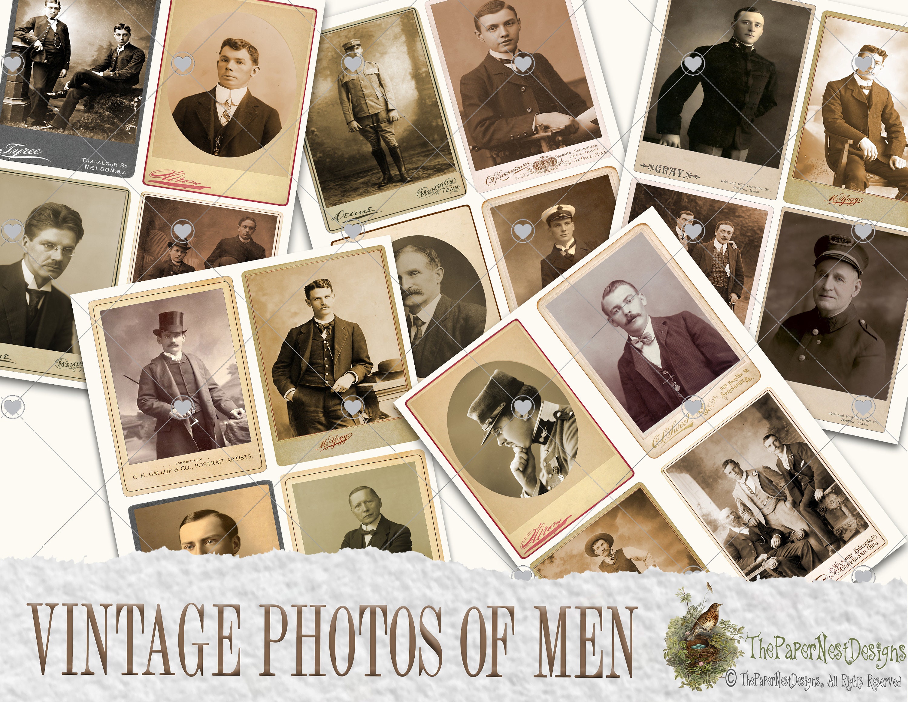 Vintage Photos of Men in Frames. 20 Printable Antique - Etsy