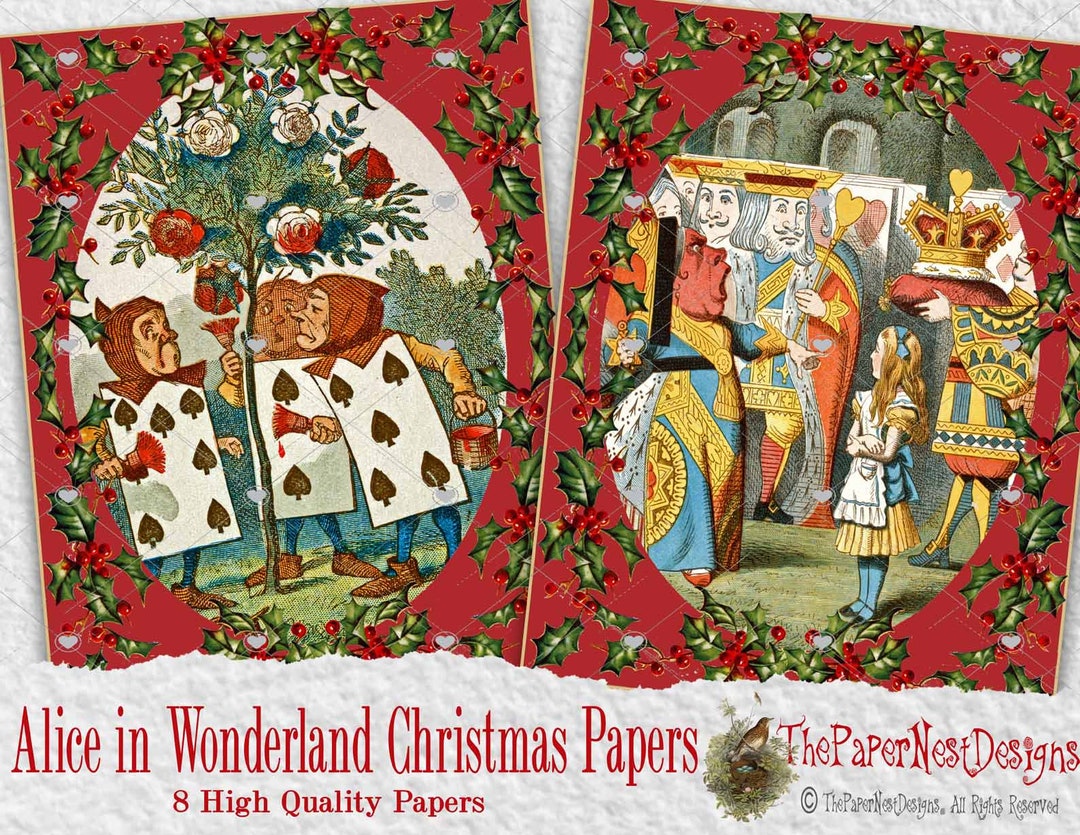 Alice in Wonderland Papers, Alice in Wonderland Cards, Alice Paper Pack ...