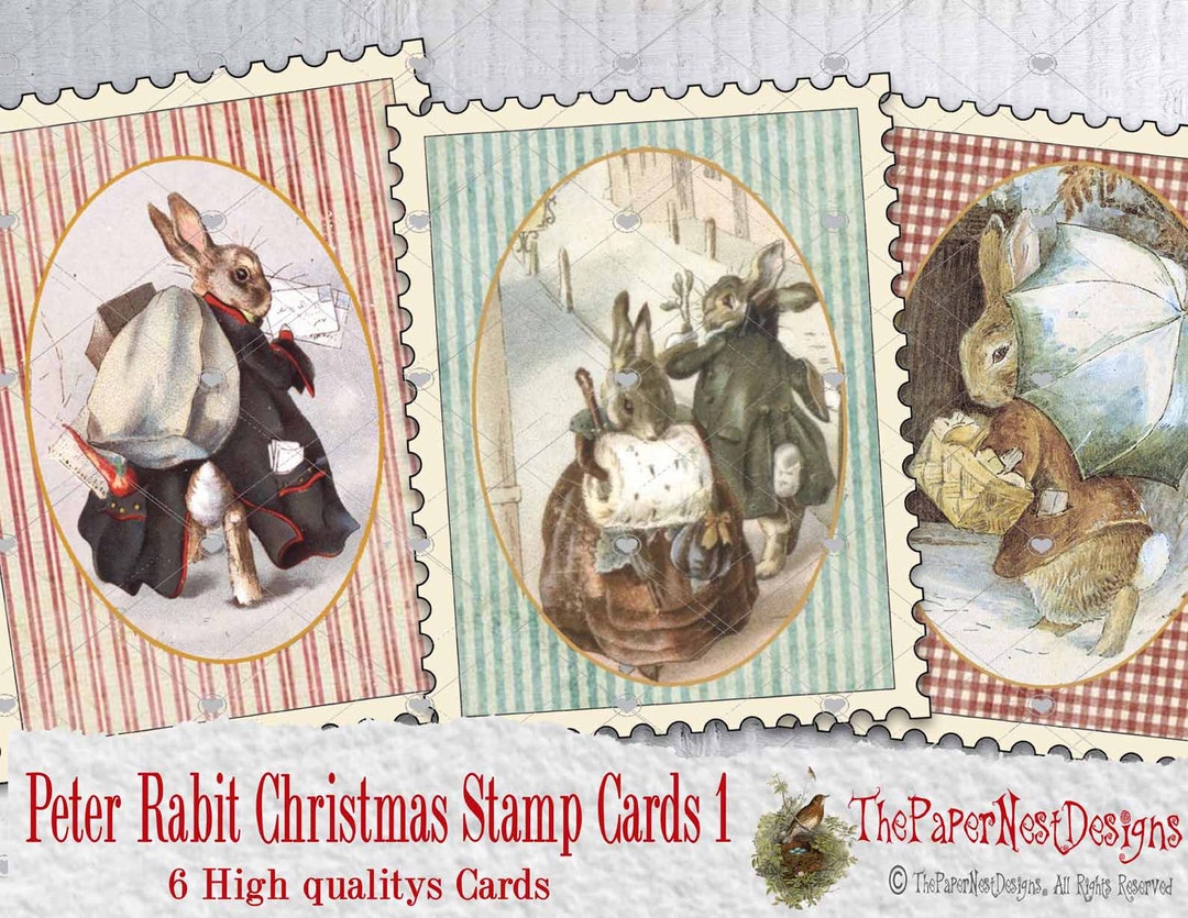 Peter Rabbit Christmas Papers 1, Peter Rabbit Christmas Cards, Beatrix ...