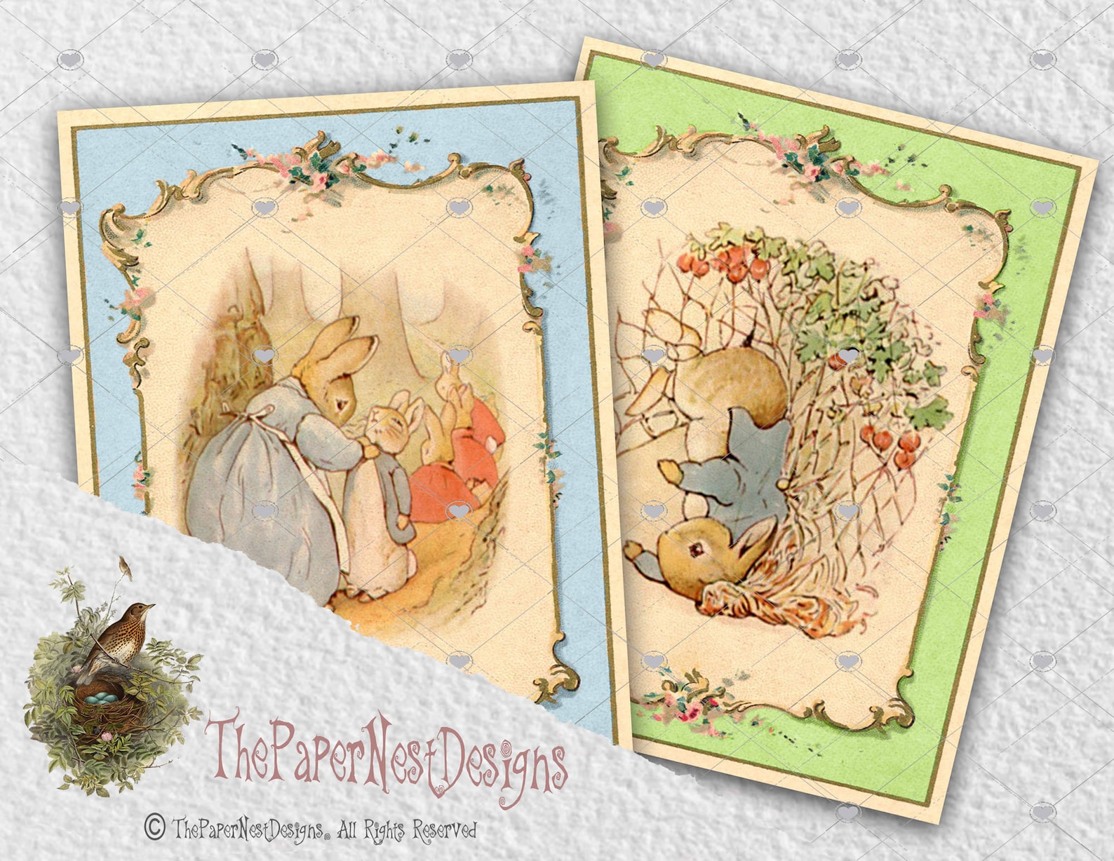 Beautiful Peter Rabbit Cards 6 Cards with images off Beatrix - Etsy 日本
