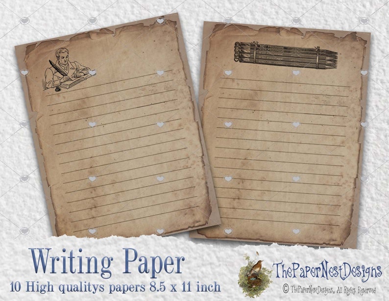 Vintage Style Writing Paper, Letter Paper, Printable Stationery, Letter ...