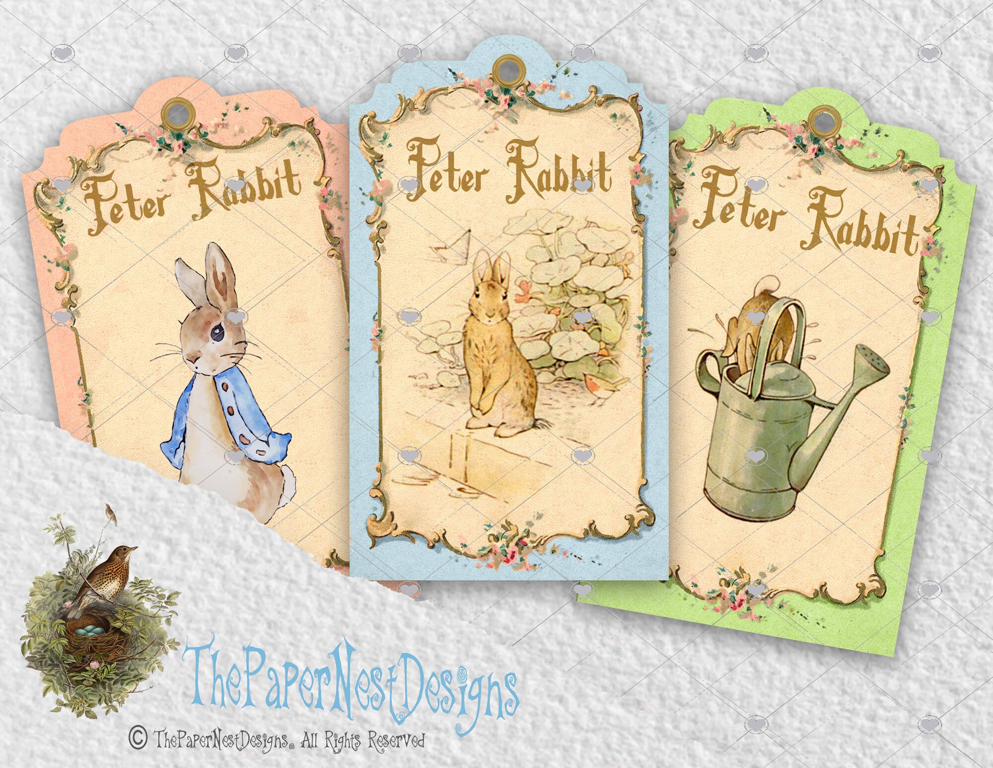 Peter Rabbit Tags, Beatrix Potter Tags, Printable Tags, Peter Rabbit ...
