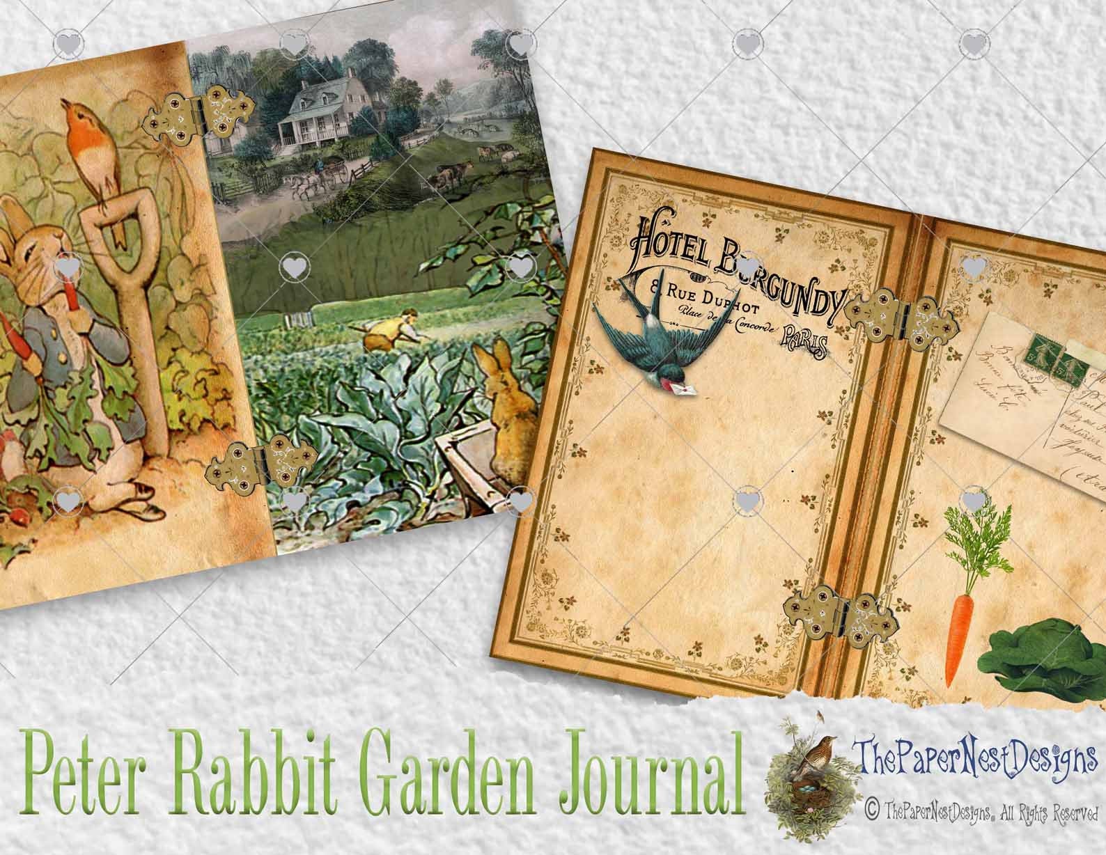 Peter Rabbit Garden Journal, Journal Kit for Your Paper Craft, 12 ...