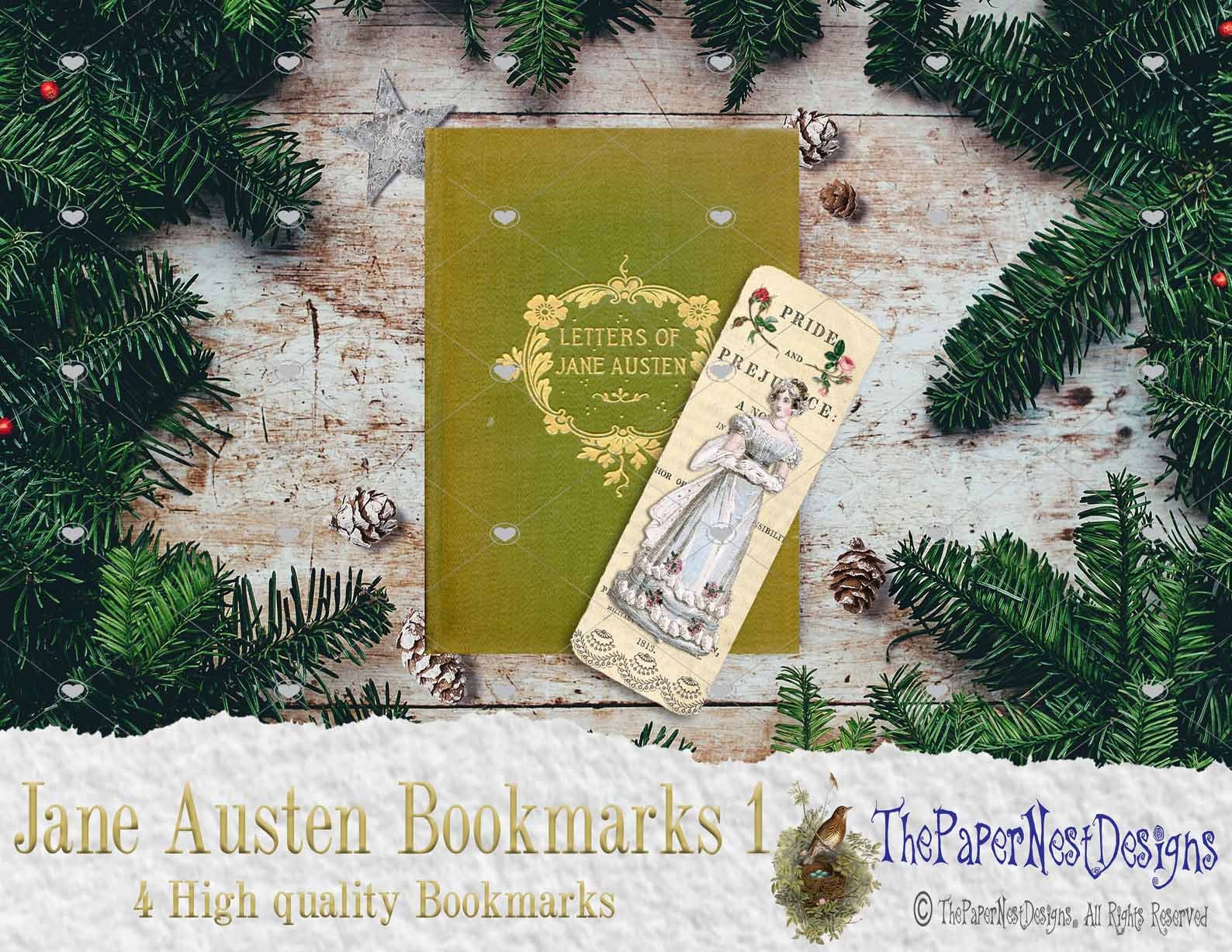 Jane Austen Bookmarks 4 Printable Bookmarks Collage Sheet - Etsy