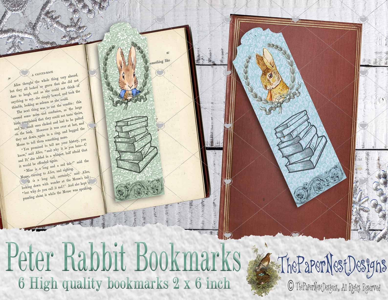 Peter Rabbit Bookmarks 6 Printable Bookmarks Collage Sheet - Etsy