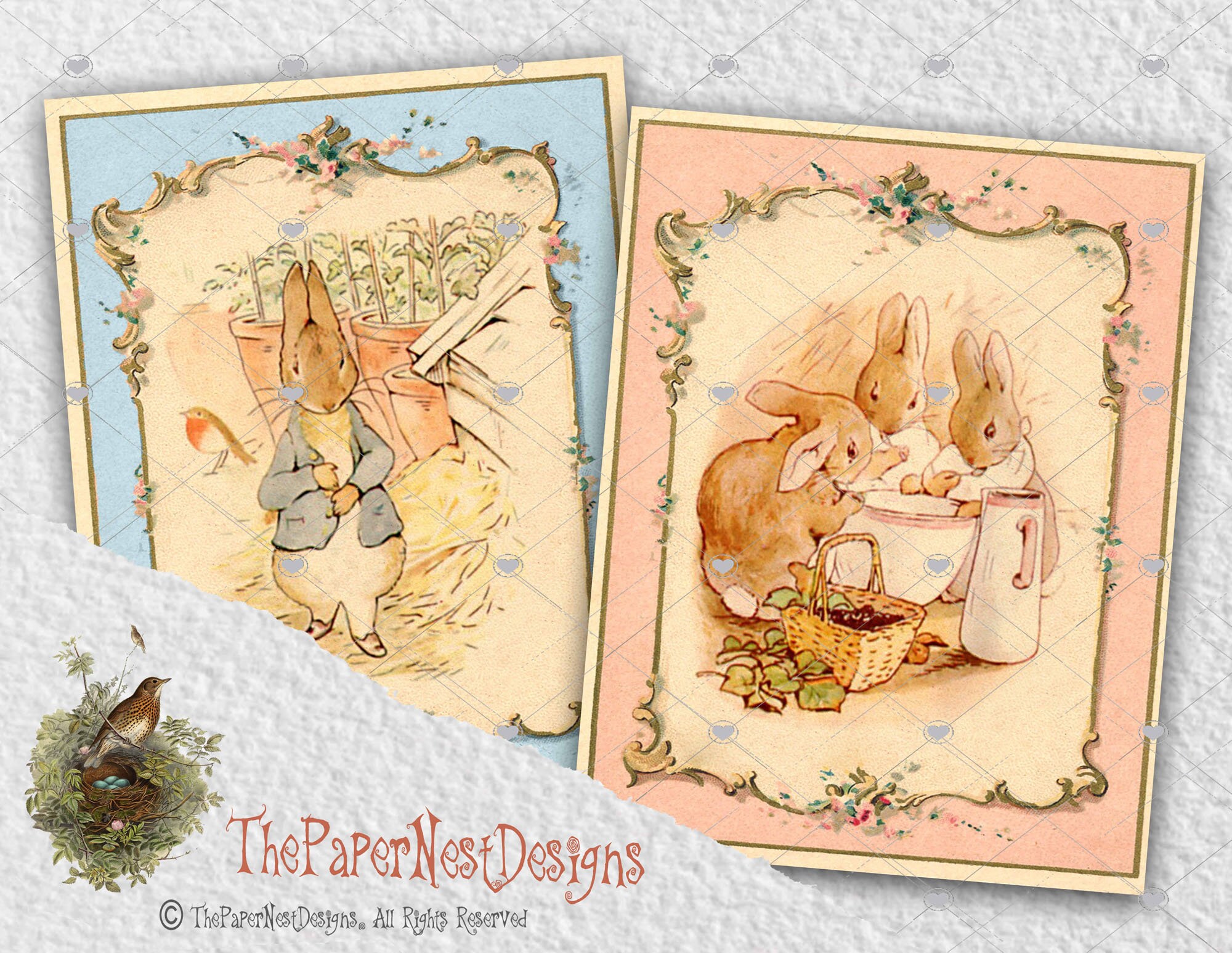 Beautiful Peter Rabbit Cards 6 Cards with images off Beatrix - Etsy 日本