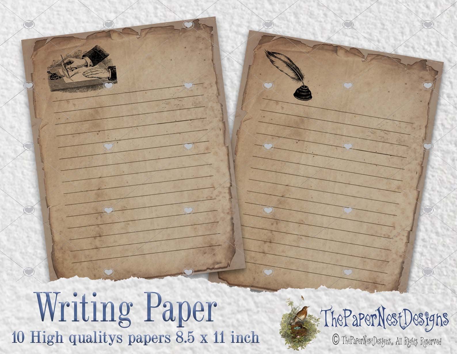 Vintage Style Writing Paper, Letter Paper, Printable Stationery, Letter ...