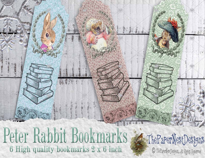 Peter Rabbit Bookmarks 6 Printable Bookmarks Collage Sheet - Etsy
