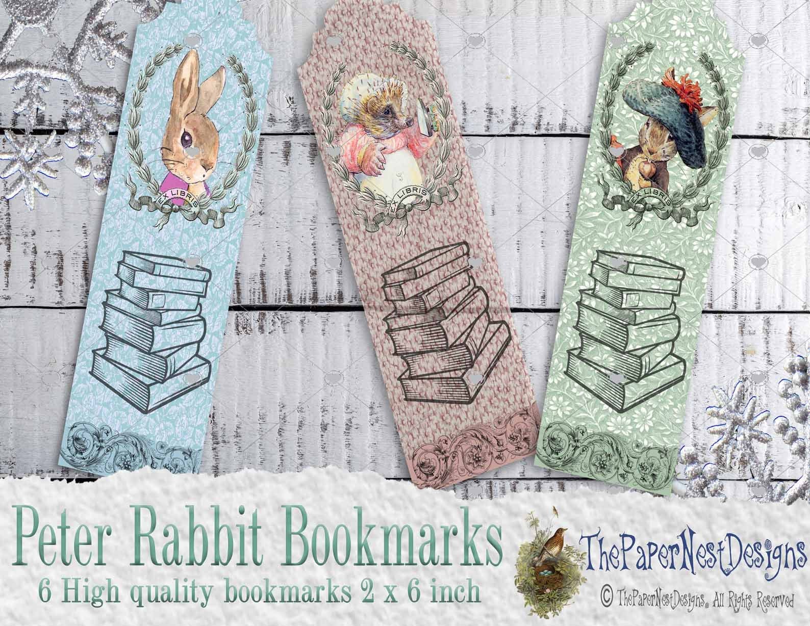 Peter Rabbit Bookmarks 6 Printable Bookmarks Collage Sheet - Etsy