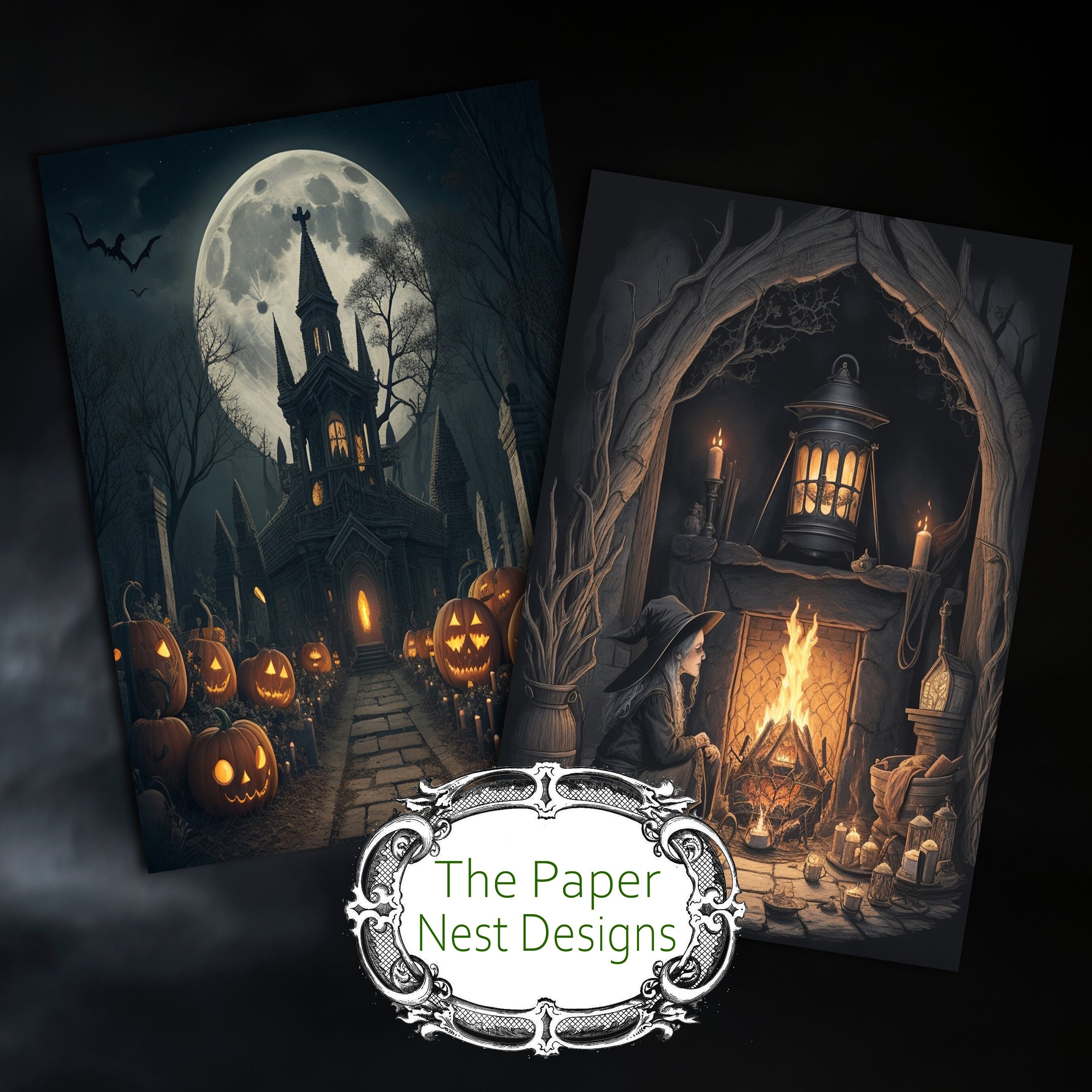 Spooky Halloween Cards 8 Printable Greeting Cards Also Great - Etsy