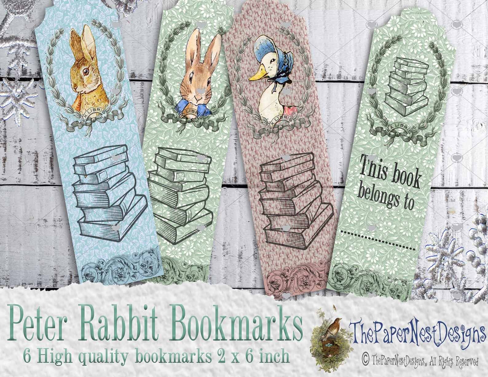 Peter Rabbit Bookmarks 6 Printable Bookmarks Collage Sheet - Etsy