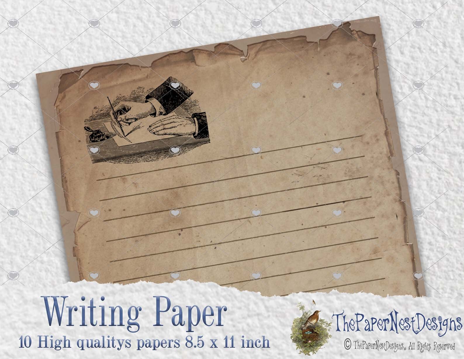 Vintage Style Writing Paper, Letter Paper, Printable Stationery, Letter ...