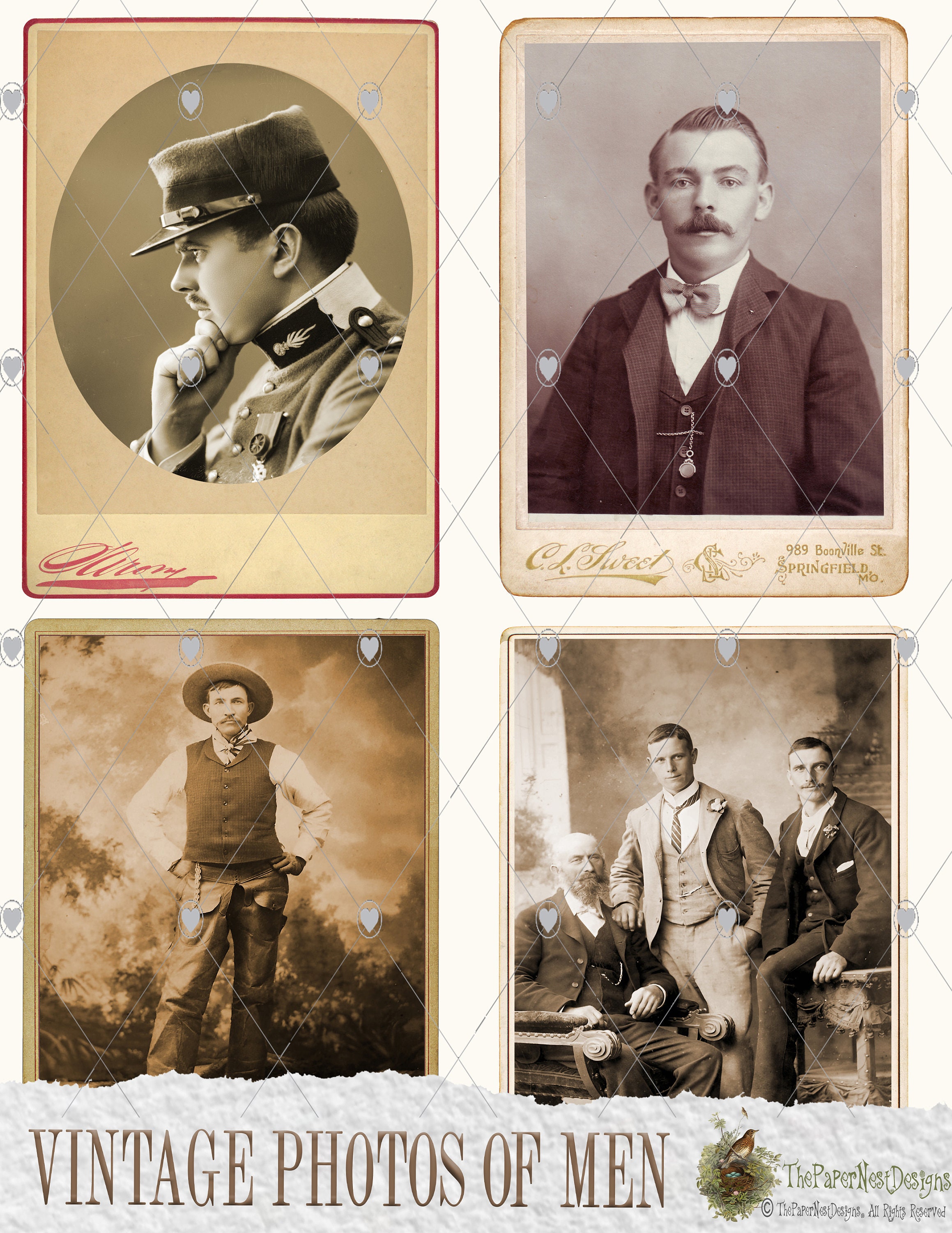 Vintage Photos of Men in Frames. 20 Printable Antique - Etsy