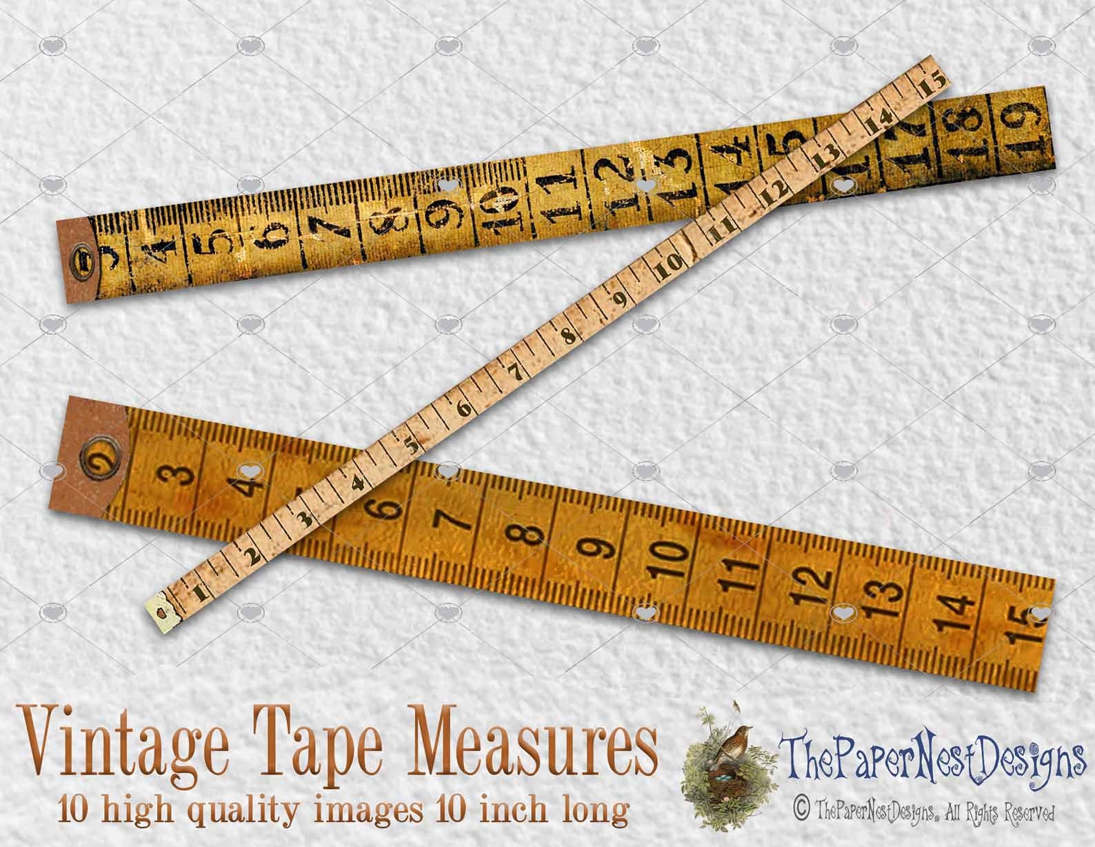 Old Tape Measure, 10 Vintage Style Paper Tape Measures, Approx 10 Inch ...