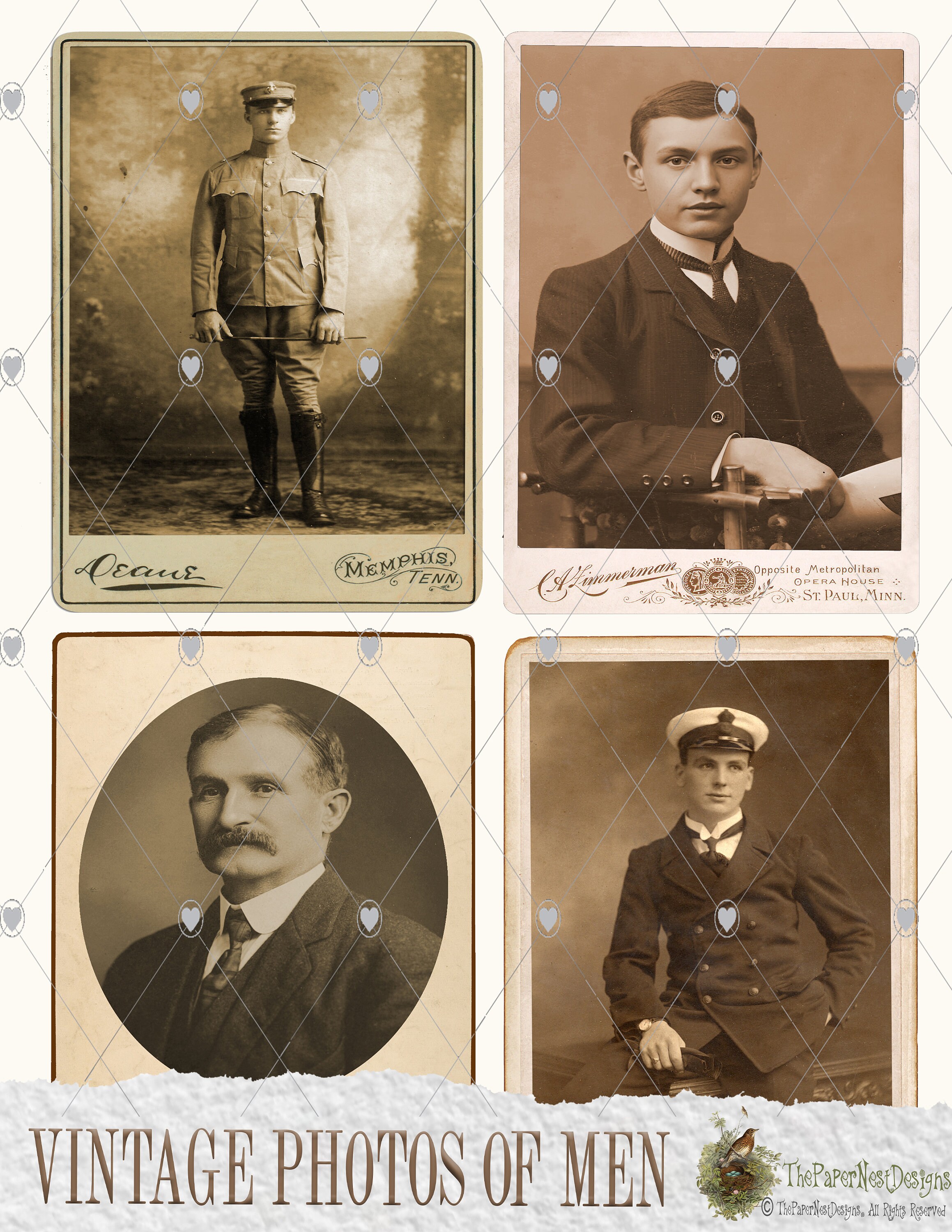 Vintage Photos of Men in Frames. 20 Printable Antique - Etsy