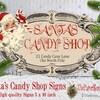 Santa's Candy Shop Signs, Christmas Decoration, Christmas Party Sign ...