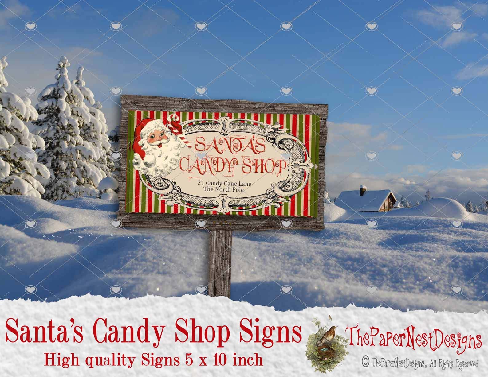 Santa's Candy Shop Signs Christmas Decoration Christmas - Etsy Sweden