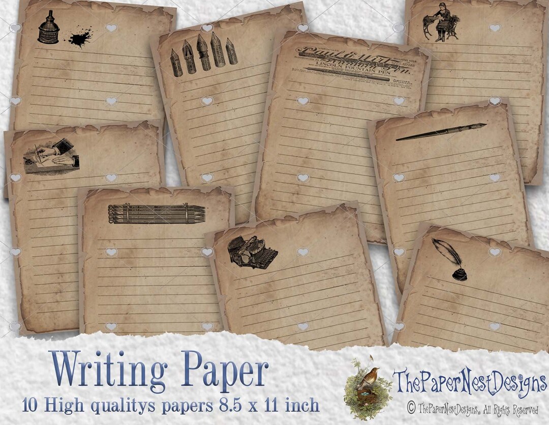 Vintage Style Writing Paper, Letter Paper, Printable Stationery, Letter ...