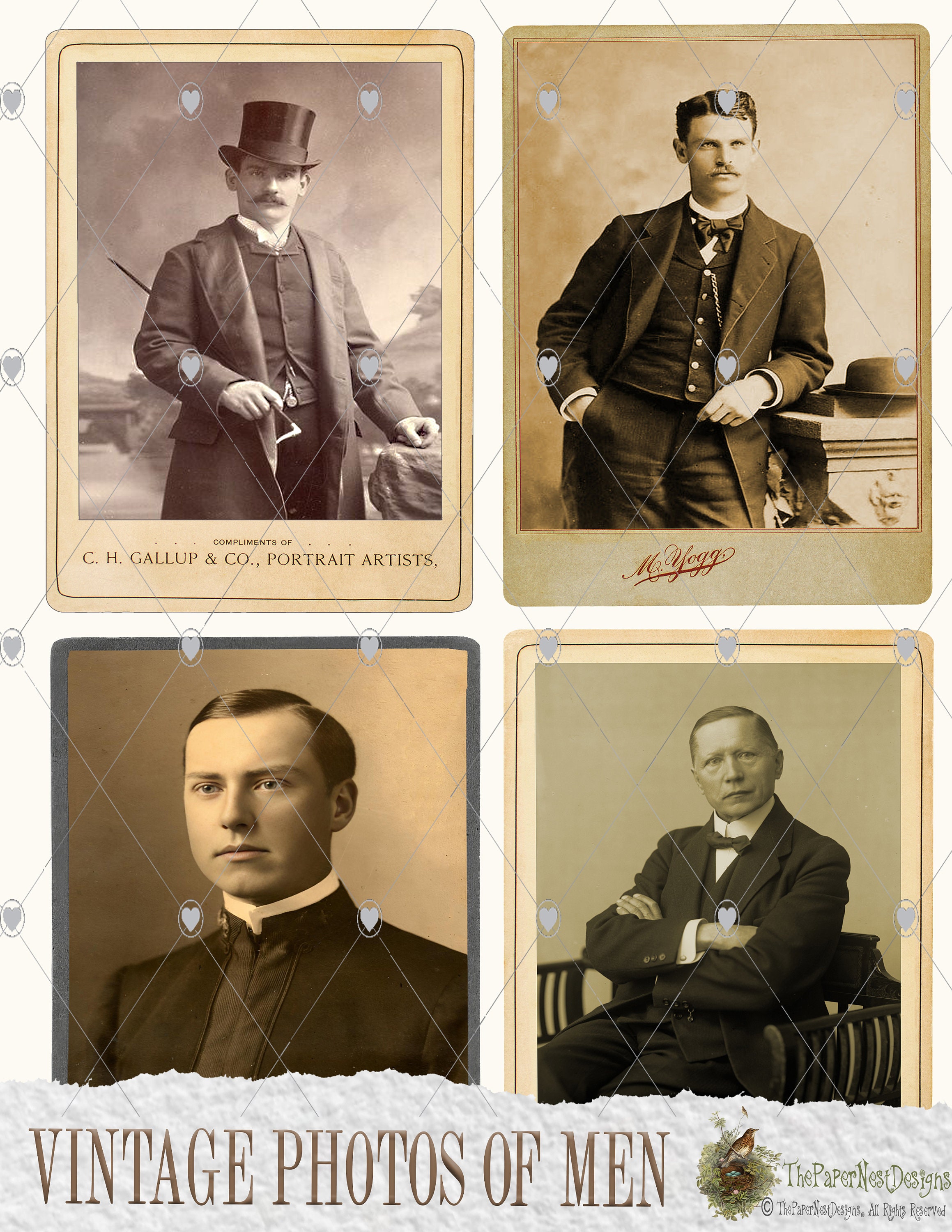 Vintage Photos of Men in Frames. 20 Printable Antique - Etsy
