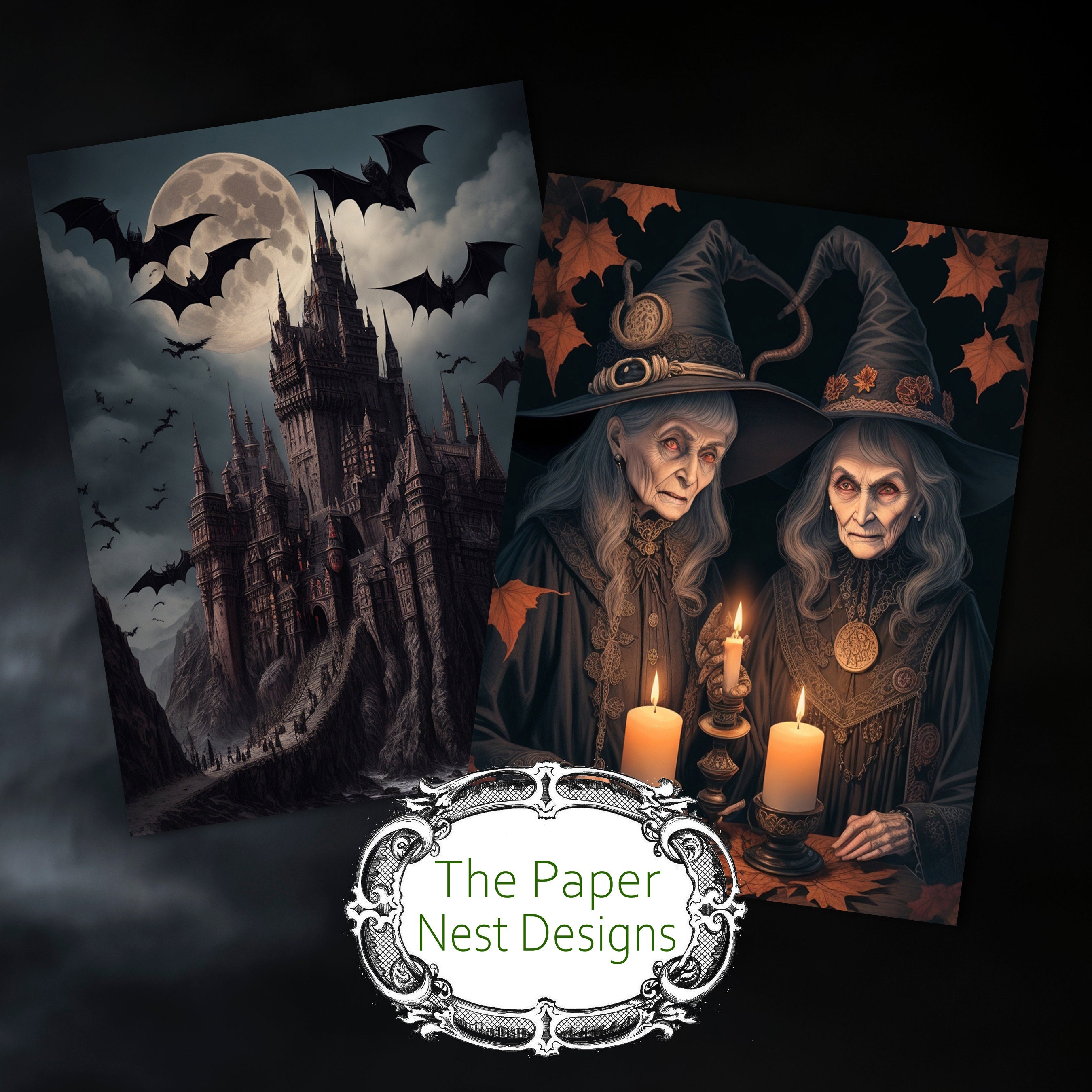Spooky Halloween Cards 8 Printable Greeting Cards Also Great - Etsy
