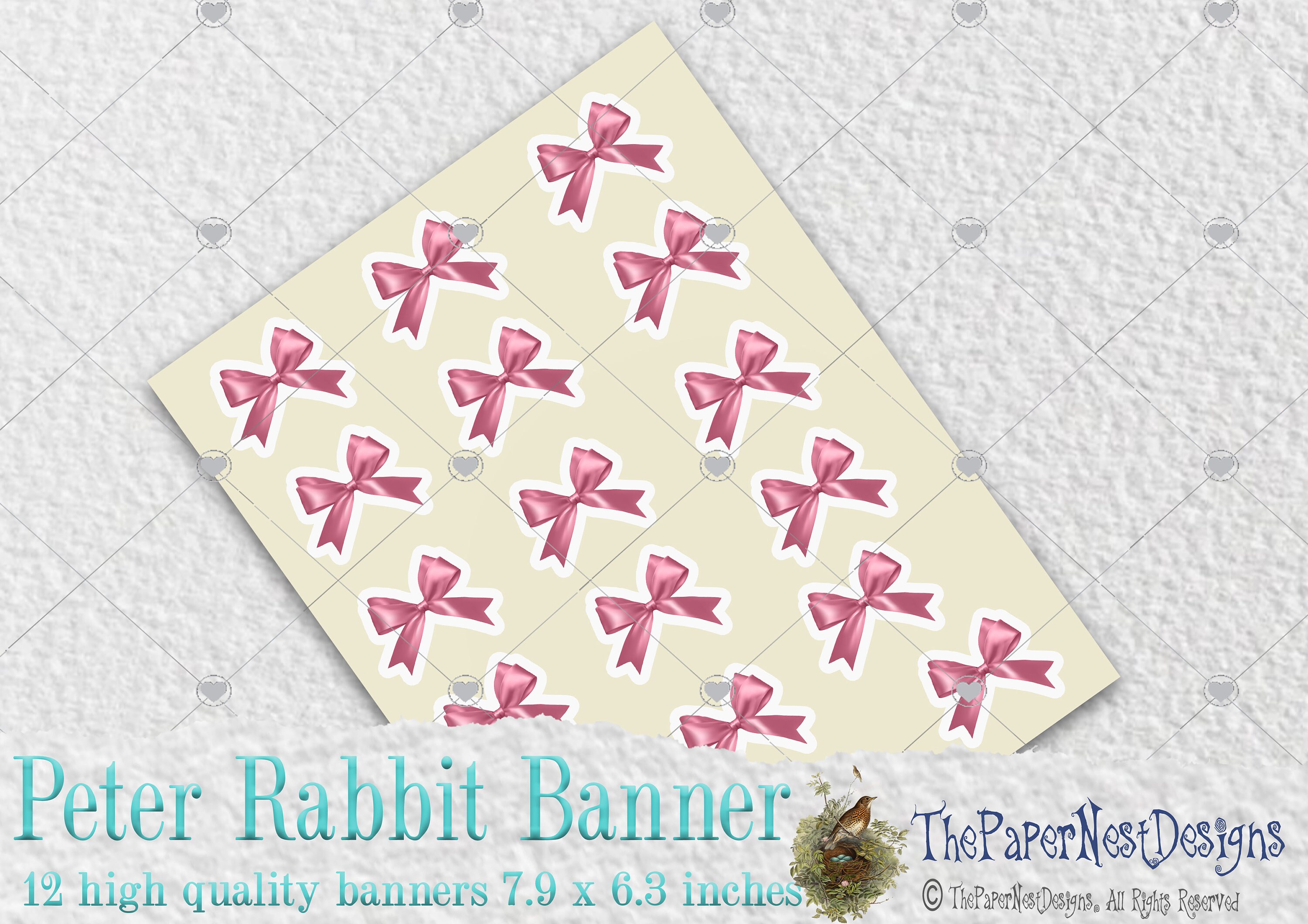 Peter Rabbit Banner, Party Banner, 12 Pastel Beatrix Potter Banners ...