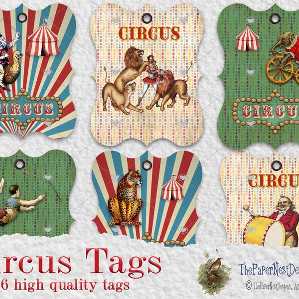 Vintage Circus Tag - Etsy