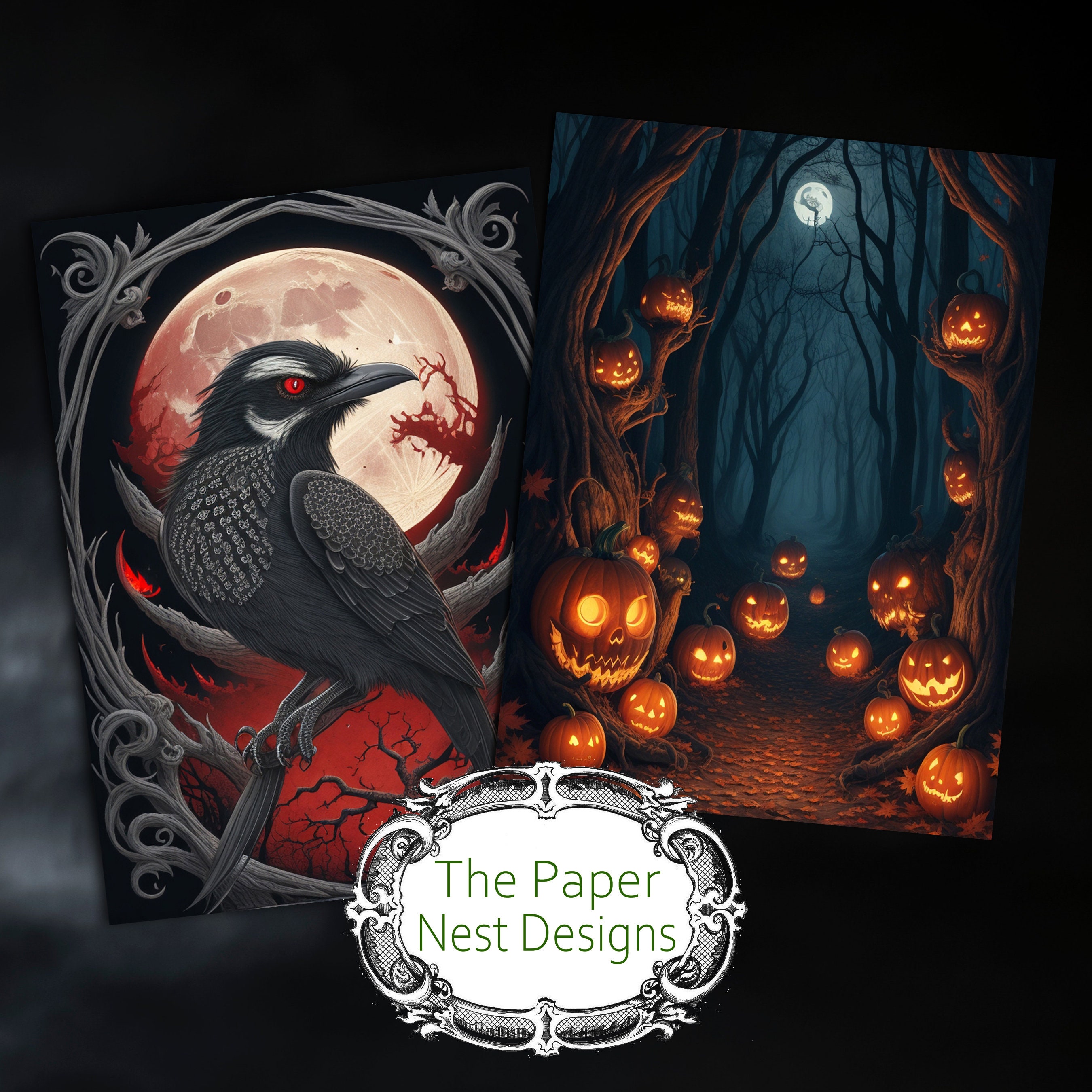 Spooky Halloween Cards 8 Printable Greeting Cards Also Great - Etsy