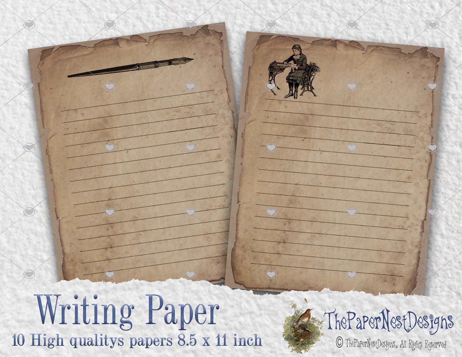 Vintage Style Writing Paper, Letter Paper, Printable Stationery, Letter ...