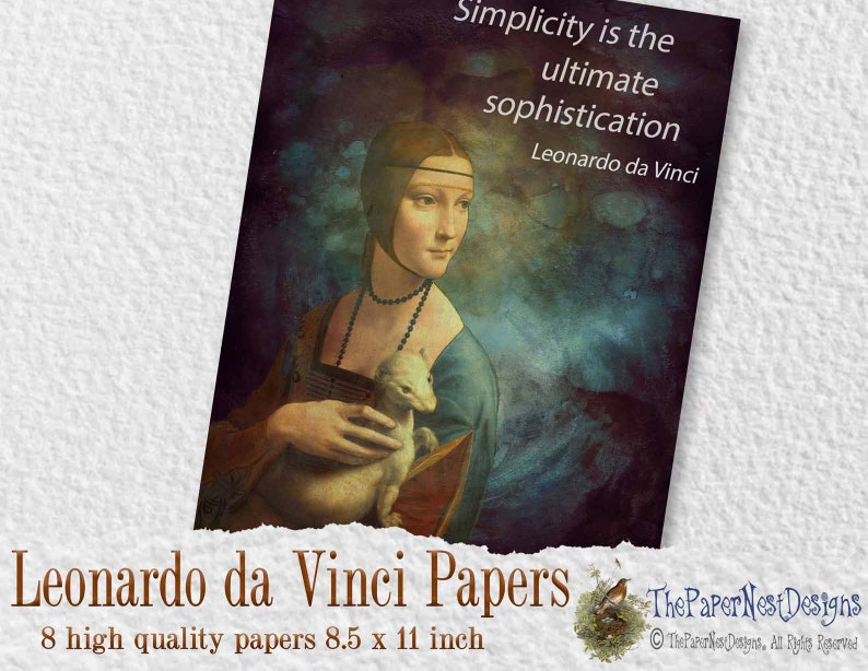 Leonardo Da Vinci Papers. Instant Digital Download, You Print - Etsy