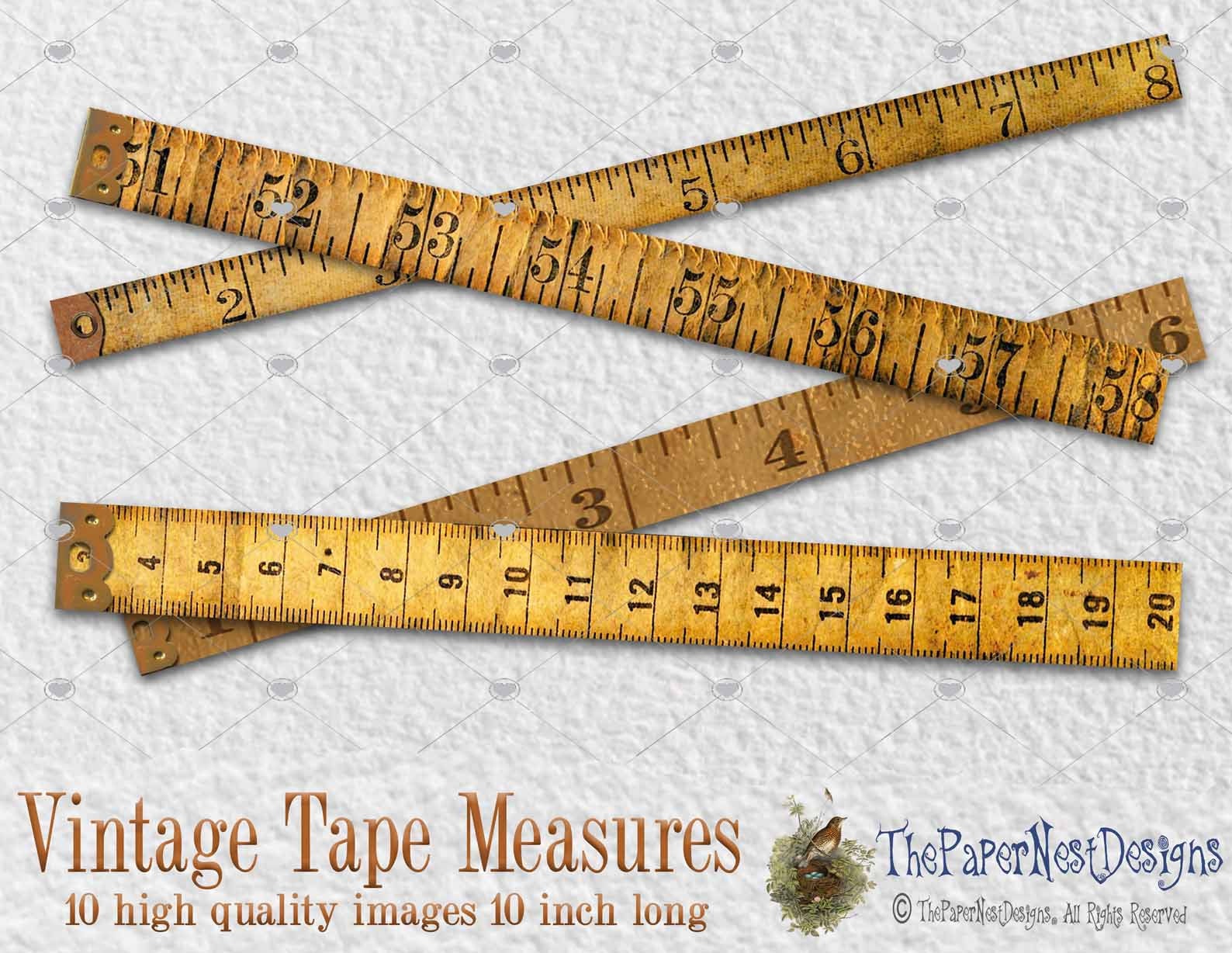 Old Tape Measure, 10 Vintage Style Paper Tape Measures, Approx 10 Inch ...