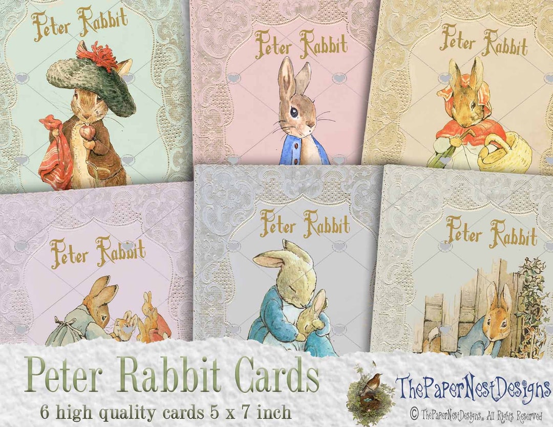Peter Rabbit Cards, Peter Rabbit Baby Room Wall Art, Beatrix Potter ...
