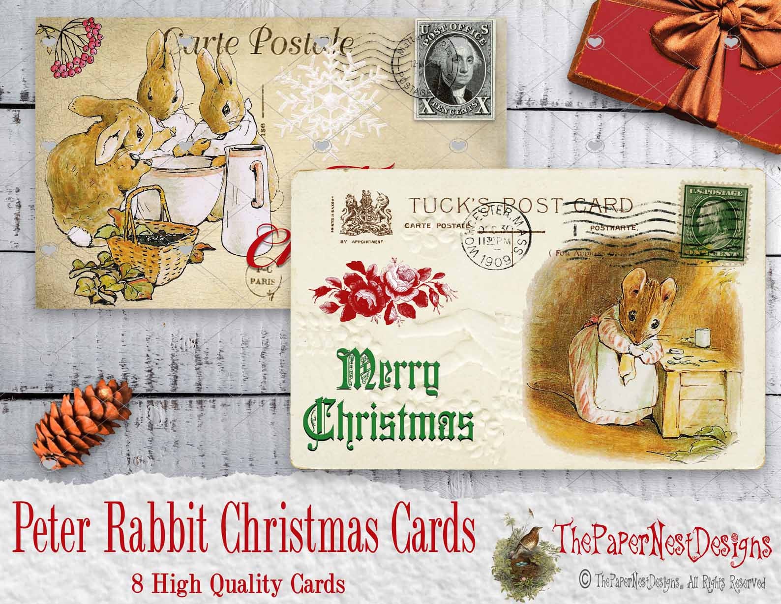 Peter Rabbit Christmas Cards, Peter Rabbit Christmas Papers, Beatrix ...