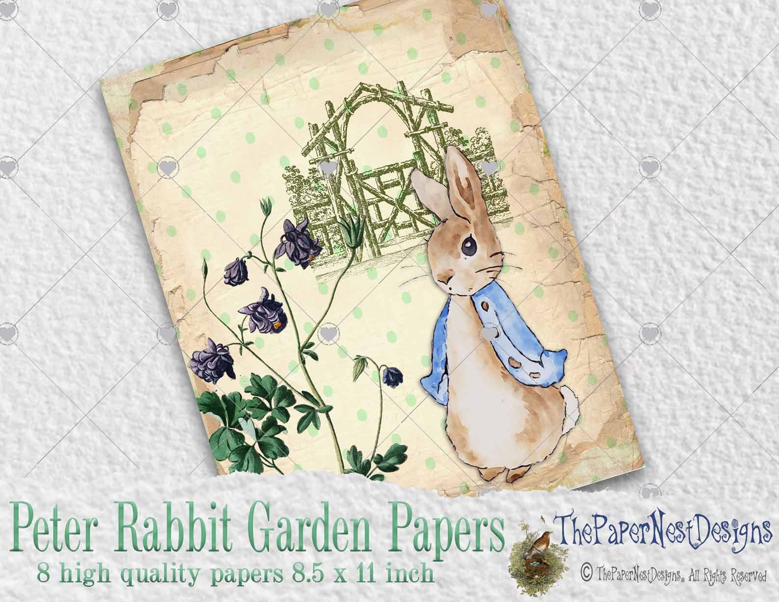 Peter Rabbit Garden Papers, 8 Papers Inspired by the Illustrations of ...