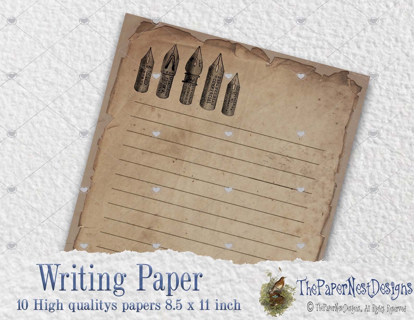 Vintage Style Writing Paper, Letter Paper, Printable Stationery, Letter ...