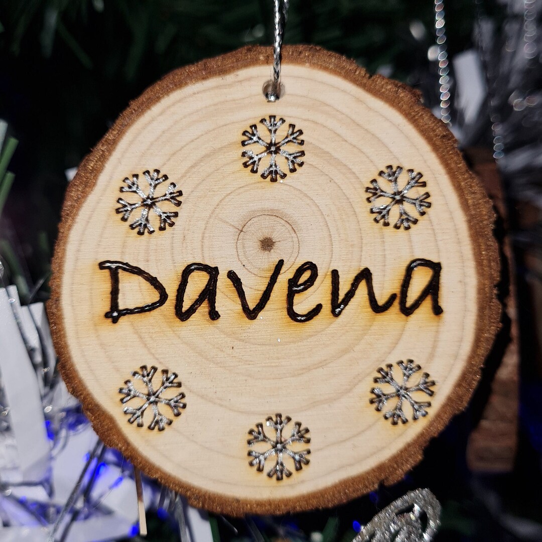 Personalised Bauble, Name Bauble, Place Setting, Rustic Wedding Name ...