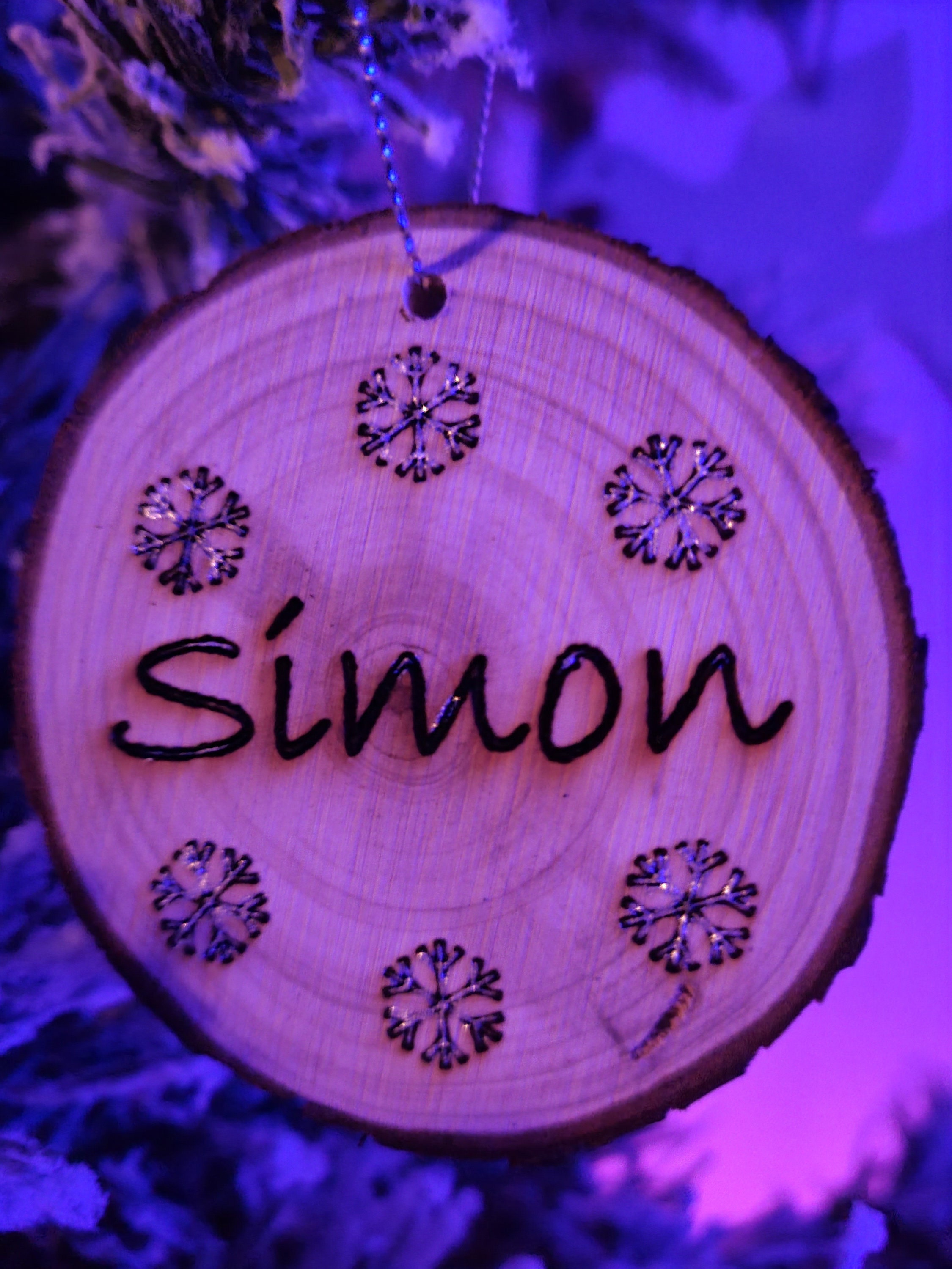 Personalised Bauble, Name Bauble, Place Setting, Rustic Wedding Name ...