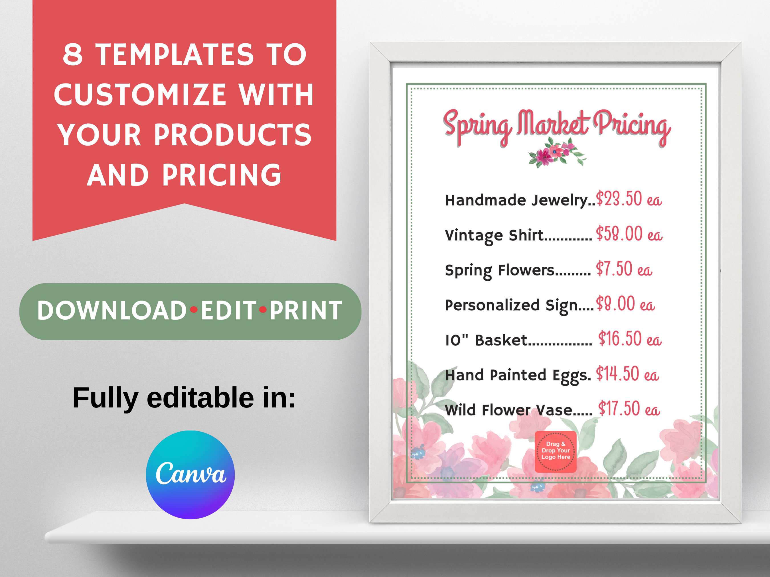 Spring Market Vendor Bundle, Farmers Market and Craft Fair Marketing ...