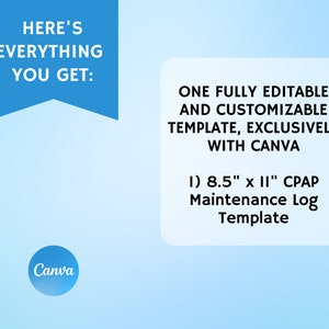 Editable CPAP Maintenance Log, Clean and Healthy Equipment Chart, Care ...