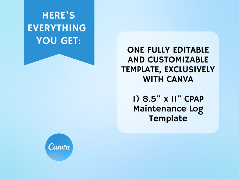 Editable CPAP Maintenance Log, Clean and Healthy Equipment Chart, Care ...