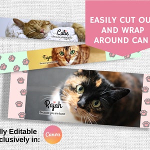 Personalized Cat Food Can Label, Unique Pet Gift, Fully Editable ...