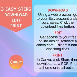 Editable Retro Jukebox Labels, Song and Artist Label, Customize With ...