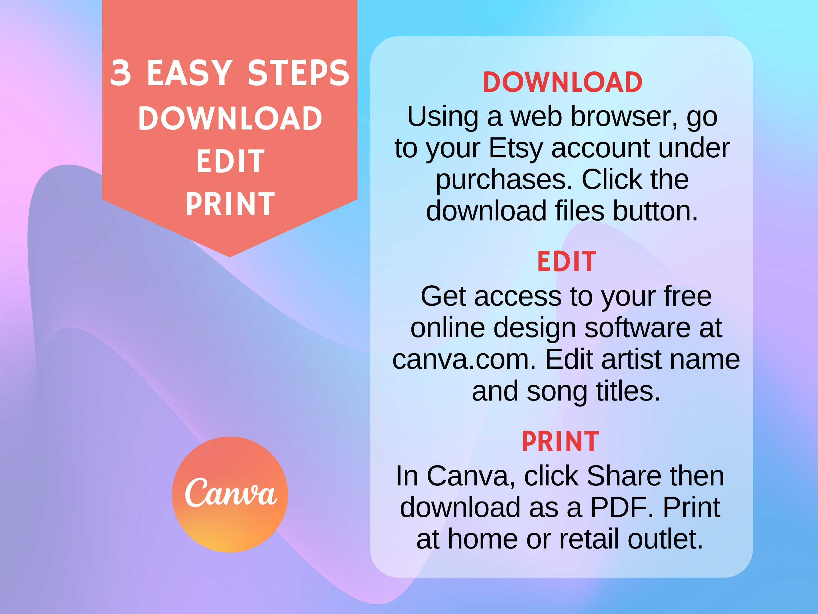 Editable Retro Jukebox Labels, Song and Artist Label, Customize With ...