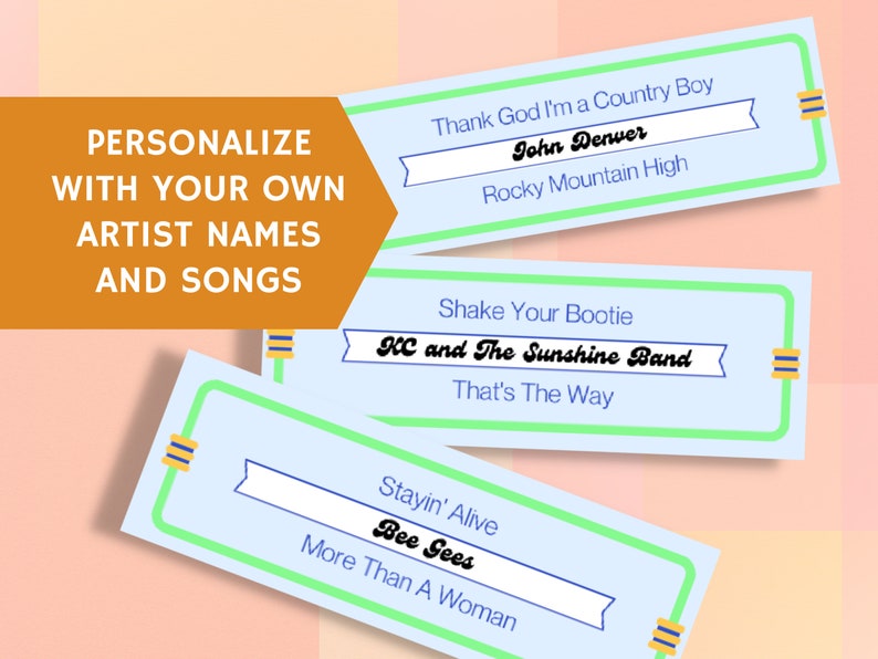 Editable Retro Jukebox Labels, Song and Artist Label, Customize With ...