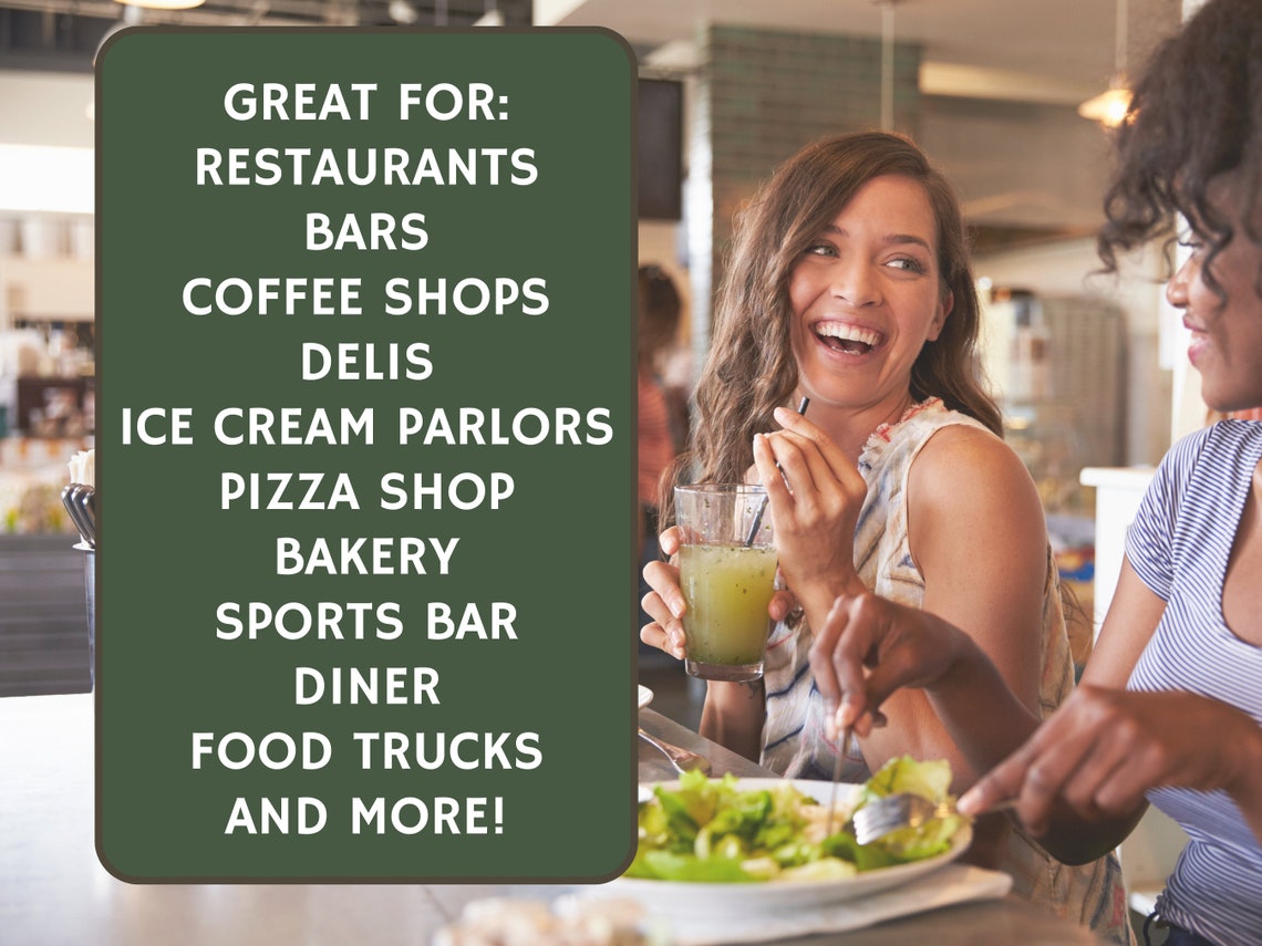 Printable Menu QR Code Scan Sign, Paperless Menu for Dining, Restaurant ...