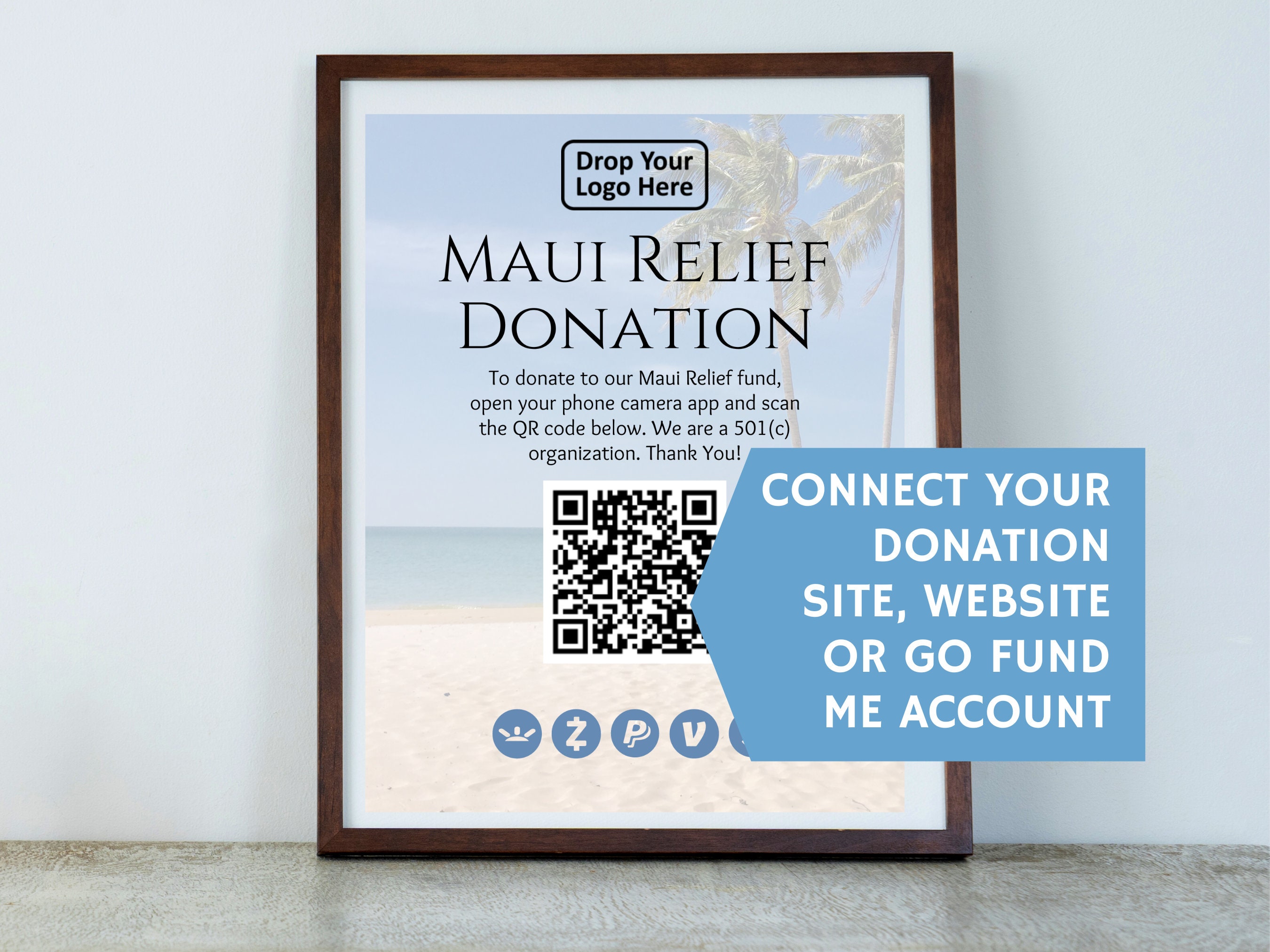 Maui Donation Fund QR Code Scan Sign, Maui Disaster Relief Contribution ...