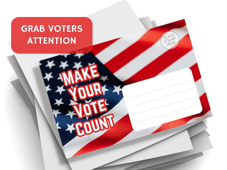 Editable Voter Postcard Bundle 4 Pack, With Space to Write Personal ...
