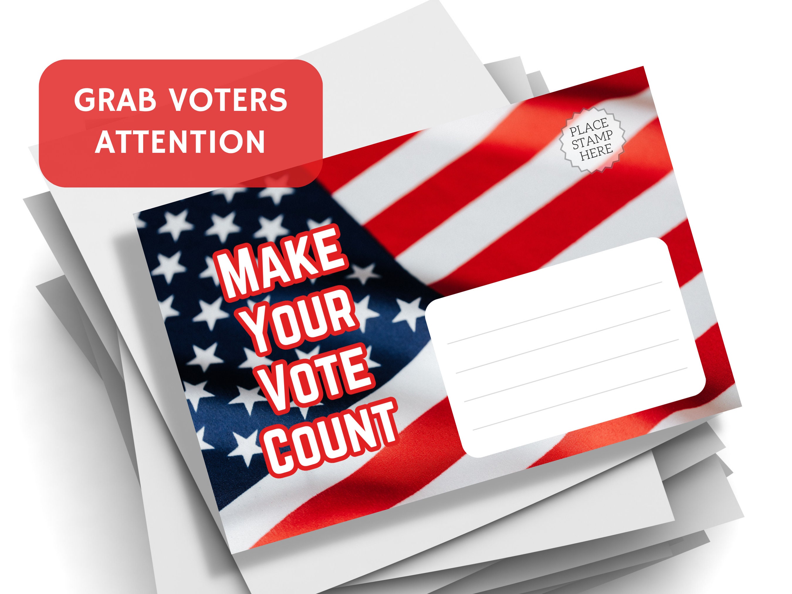 Editable Voter Postcard Bundle 4 Pack, With Space to Write Personal ...