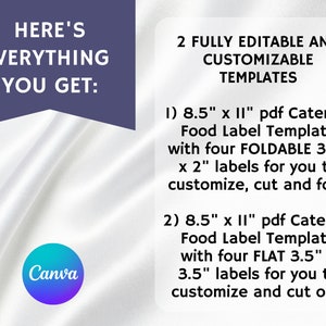 Catering Food Labels for Entertaining, Great for Business and Home ...